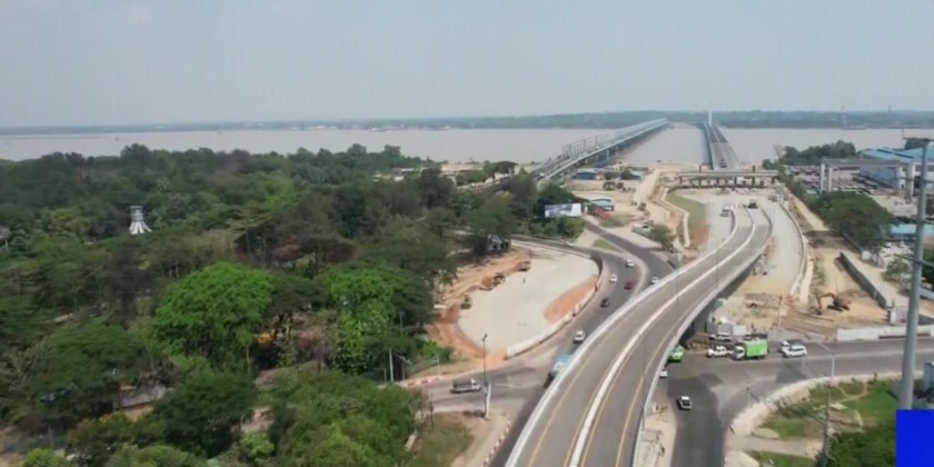 Bago River Crossing Bridge: Construction progress of Thanlyin Bridge No.3 | Myanmar International TV